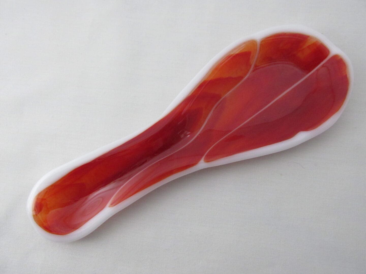White w/Red Wispy Design Small Spoon Rest - Uniquely Yours, Custom ...